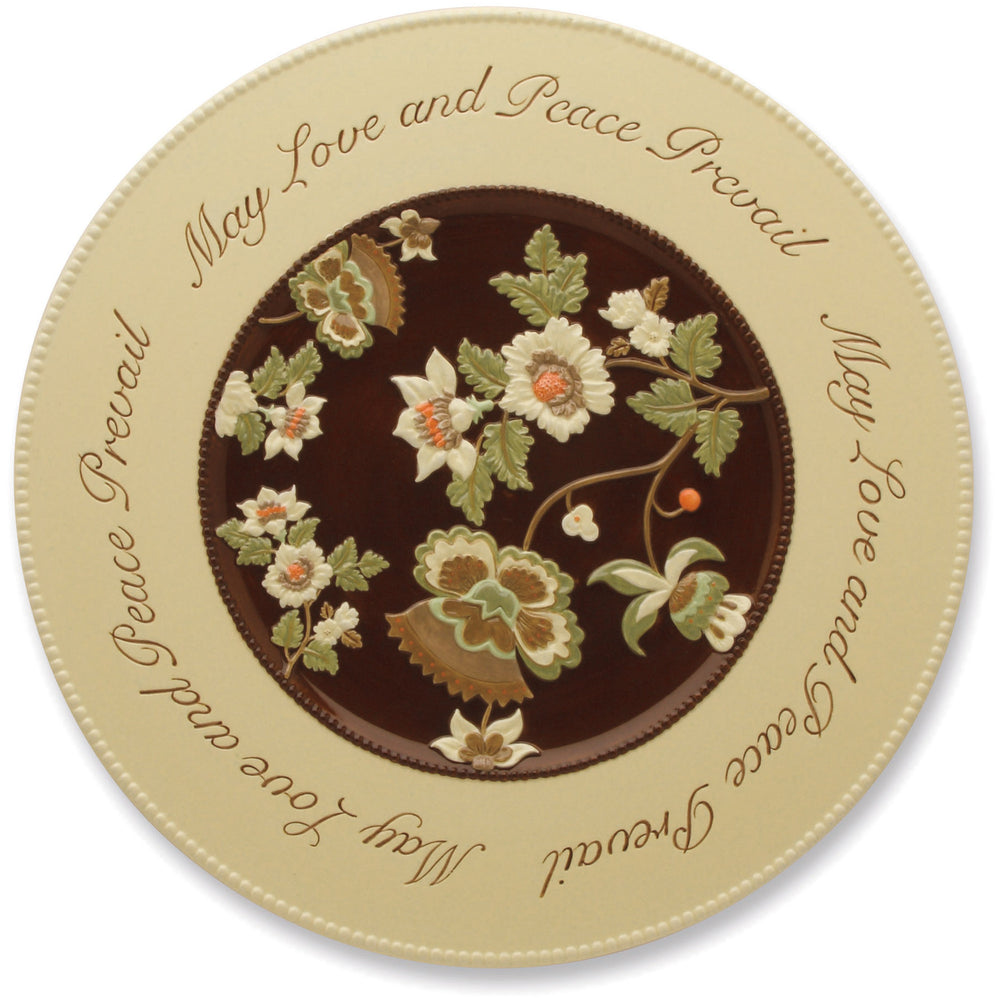 Love and Peace 15" Floral Spiritual Platter – Pavilion - Wholesale Outlet